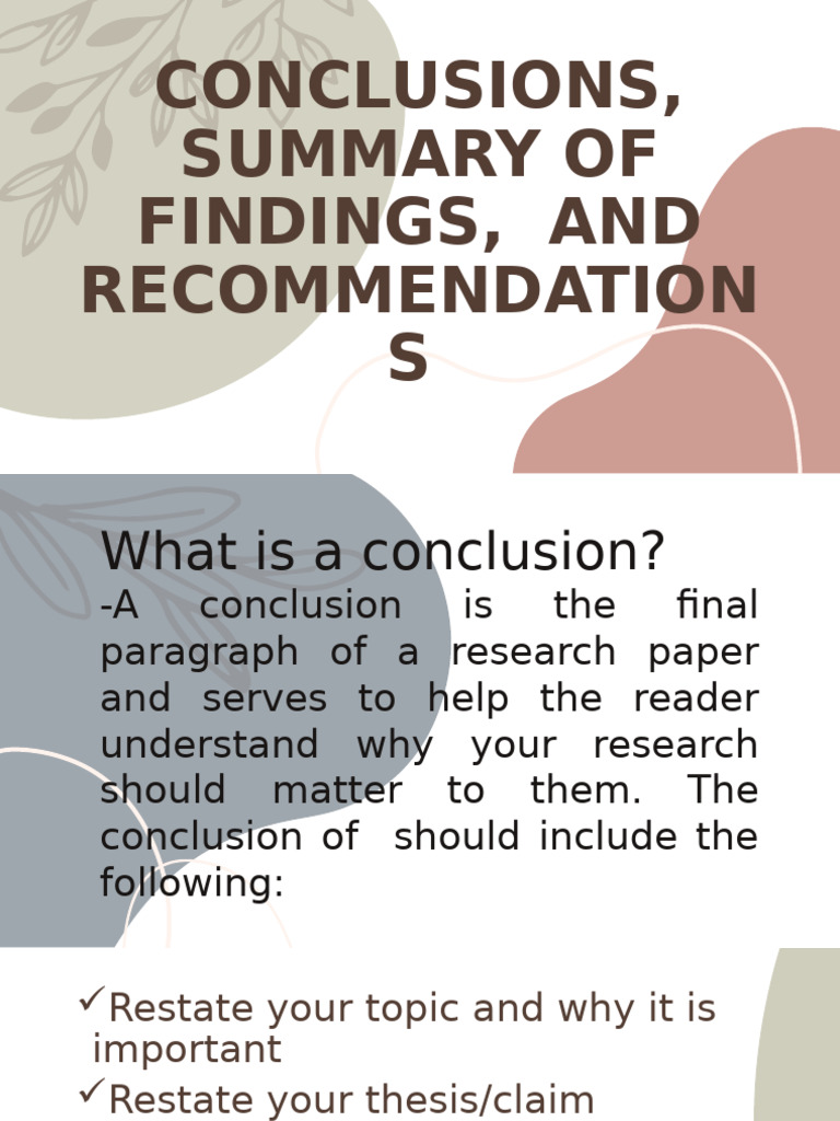 CONCLUSIONS | PDF | Data | Science