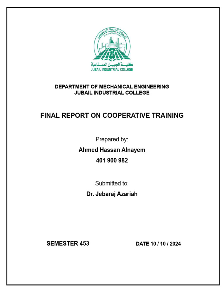 Field Training Report Pdf Corrosion Leak