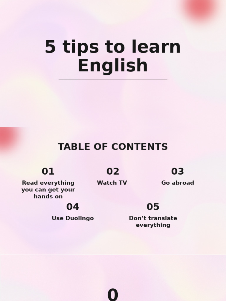 5 Tips To Learn English | PDF