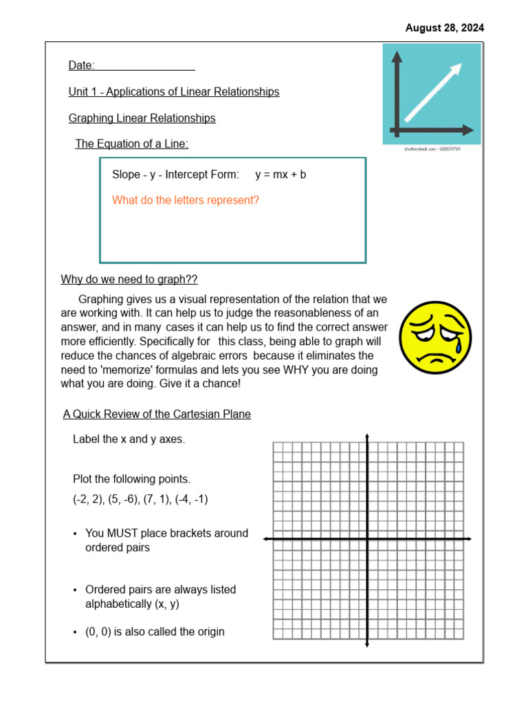 MPM 2D Graphing Linear Relations | PDF | Elementary Mathematics | Mathematical Concepts