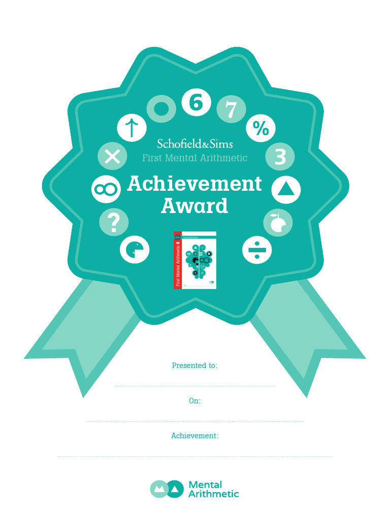 First Mental Arithmetic Book 6 Certificate | PDF