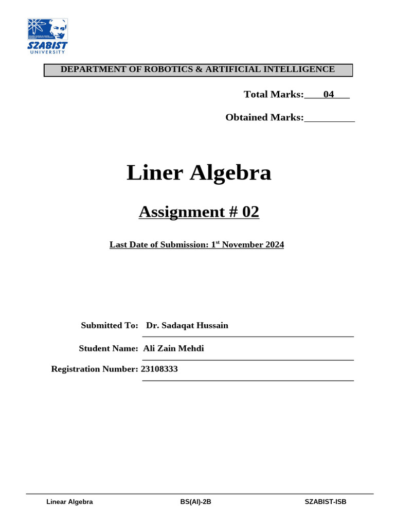 Assignment2 Linear Mehdi | PDF