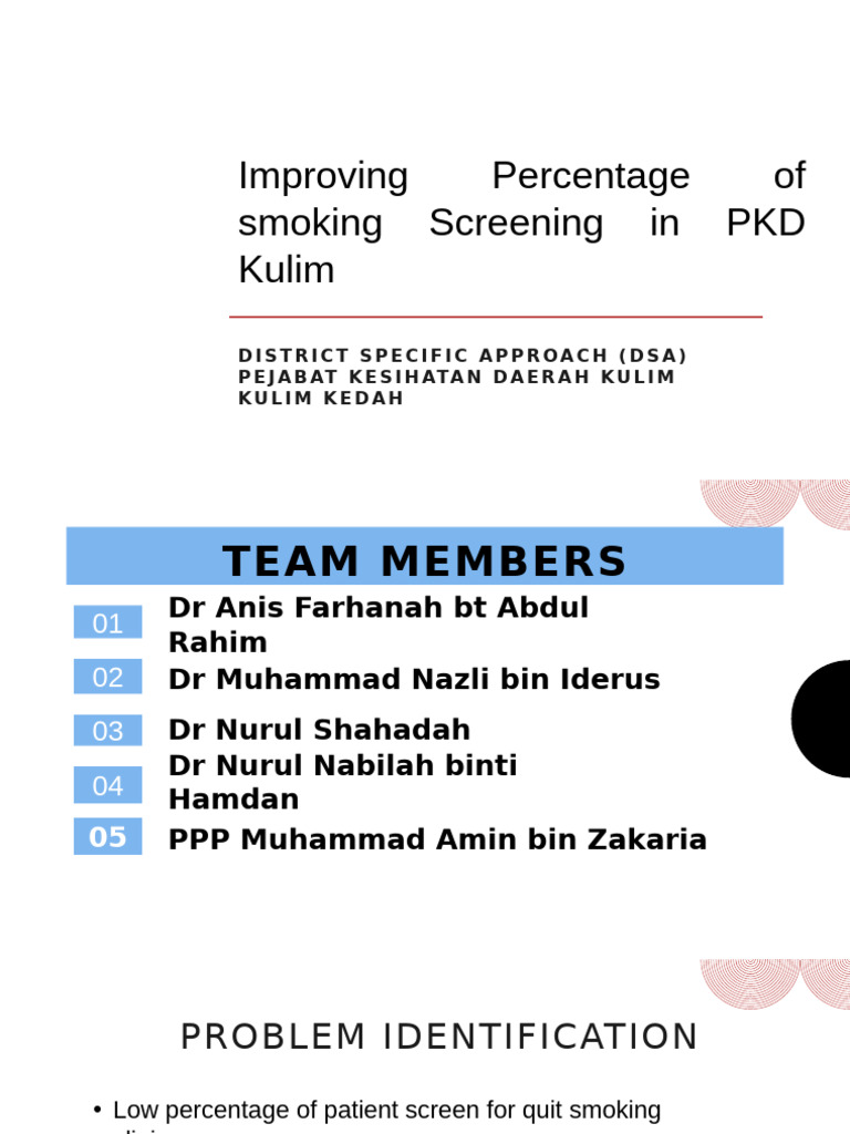 Enhancing Smoking Screening in PKD Kulim | PDF | Smoking Cessation ...