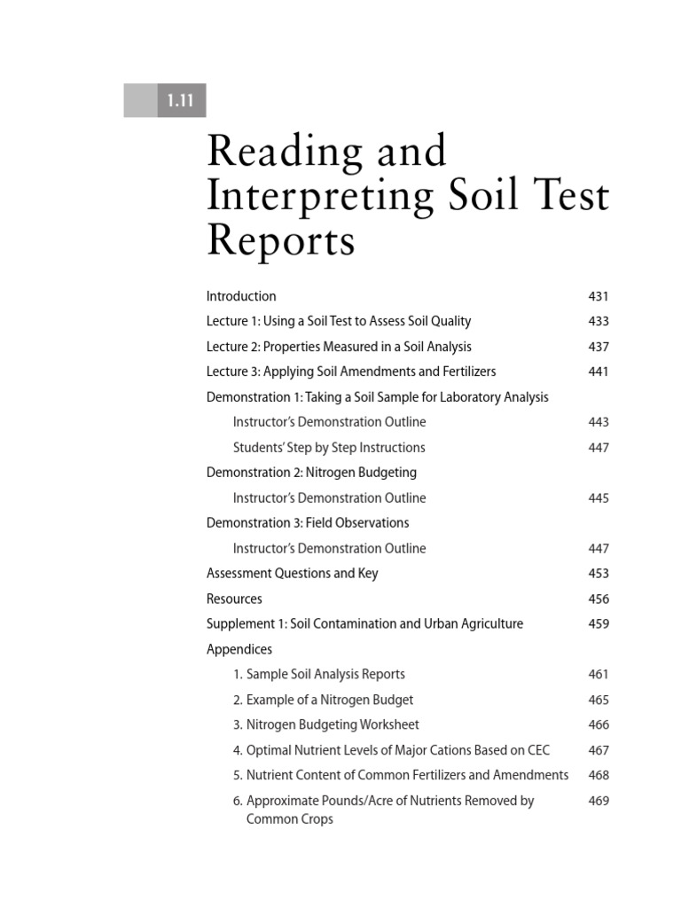1.11 Soil Test | PDF | Soil | Fertilizer