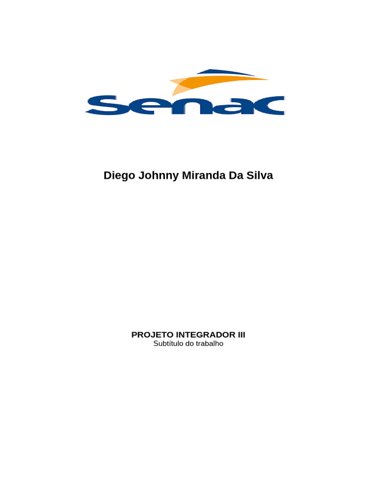 Projeto Integrador 3 - TST Senac | PDF | Impressão