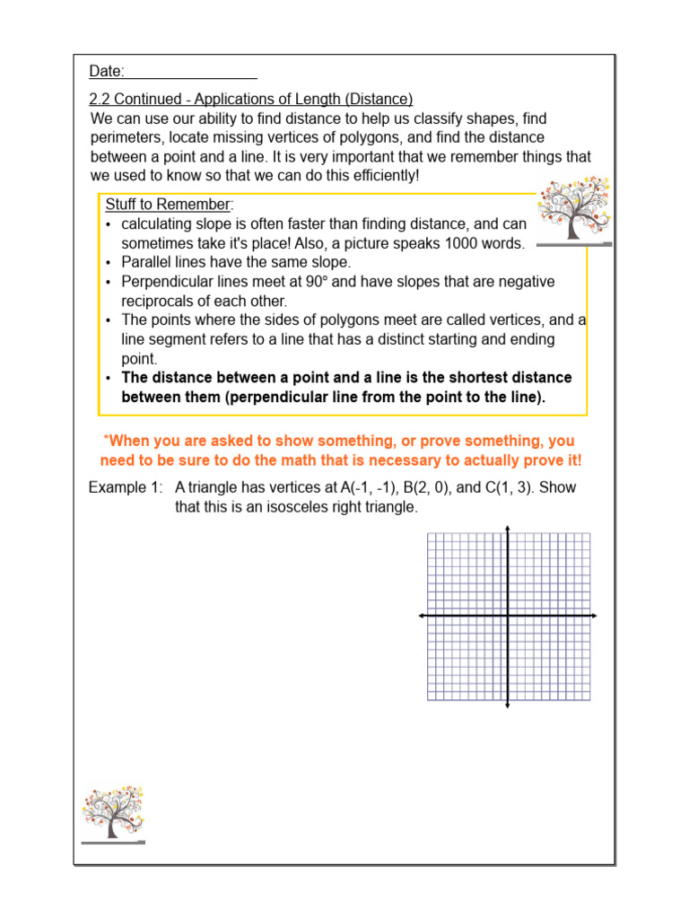 MPM 2D 2.2 Applications of Length | PDF