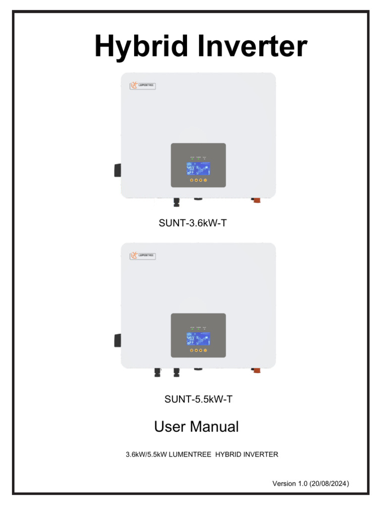 Lumentree Hybrid Inverter | PDF | Power Inverter | Electrical Grid