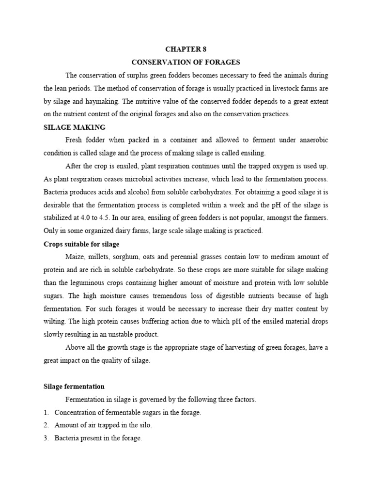 Chapter 8 Conservation of Forages | PDF | Hay | Agriculture
