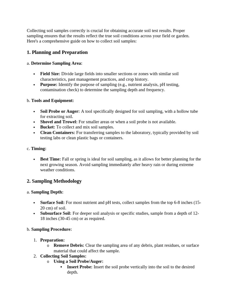 Collecting Soil Samples Correctly | PDF | Soil | Sampling (Statistics)