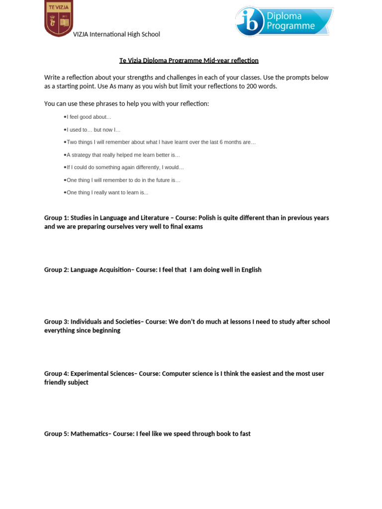 Tevizja Mid Year Reflections | PDF