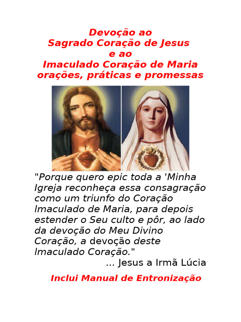 Devoção ao Sagrado Coração e Maria | PDF | Maria, mãe de Jesus | Oração