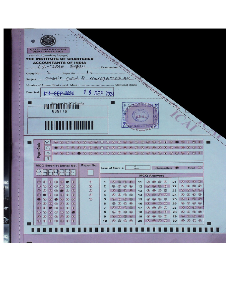 Marks Obtained (In Omr) : 18 | PDF