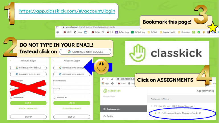 Classkick Sign in Directions | PDF