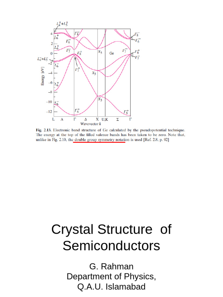 Lecture1A SC Crystalstructur | PDF | Semiconductors | Band Gap