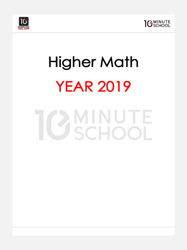 SSC All Board Question Solution 2019 Higher Math | PDF