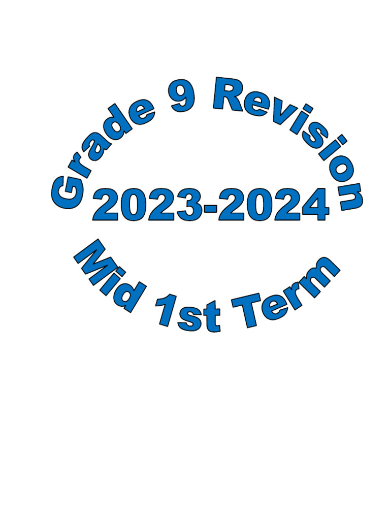 Grade 9 Mid 1st Term Revision | PDF