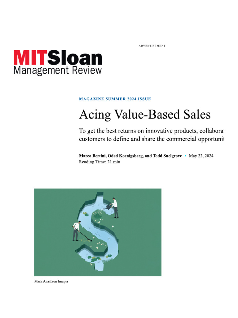 Acing Value-Based Sales | PDF