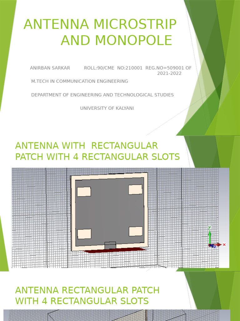 Antenna Microstrip and Monopole | PDF | Antenna (Radio) | Electrodynamics