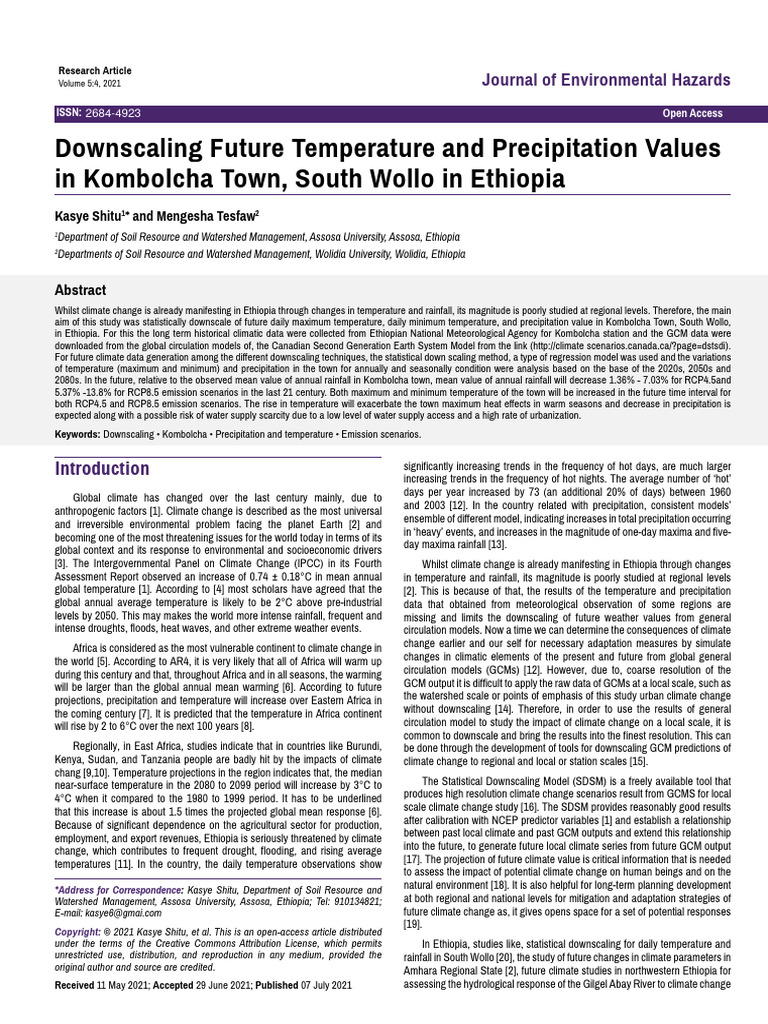 Downscaling Future Temperature and Preci | PDF | General Circulation Model | Dependent And ...