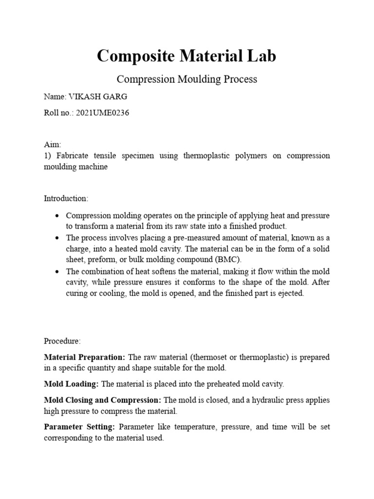 Compression Moulding | PDF | Thermoplastic | Applied And Interdisciplinary Physics
