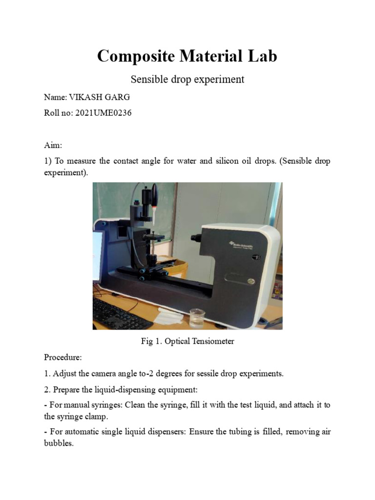 Contact Angle Measurement Guide | PDF