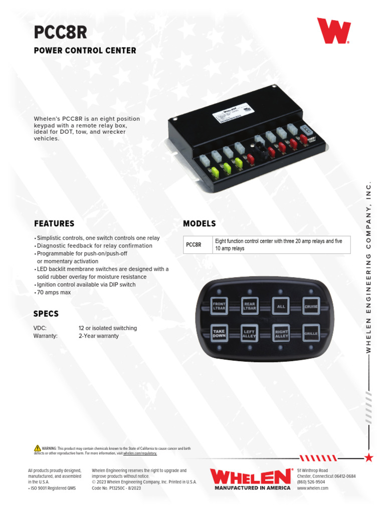 Whelen 8-Outlet Relay Box Brochure | PDF