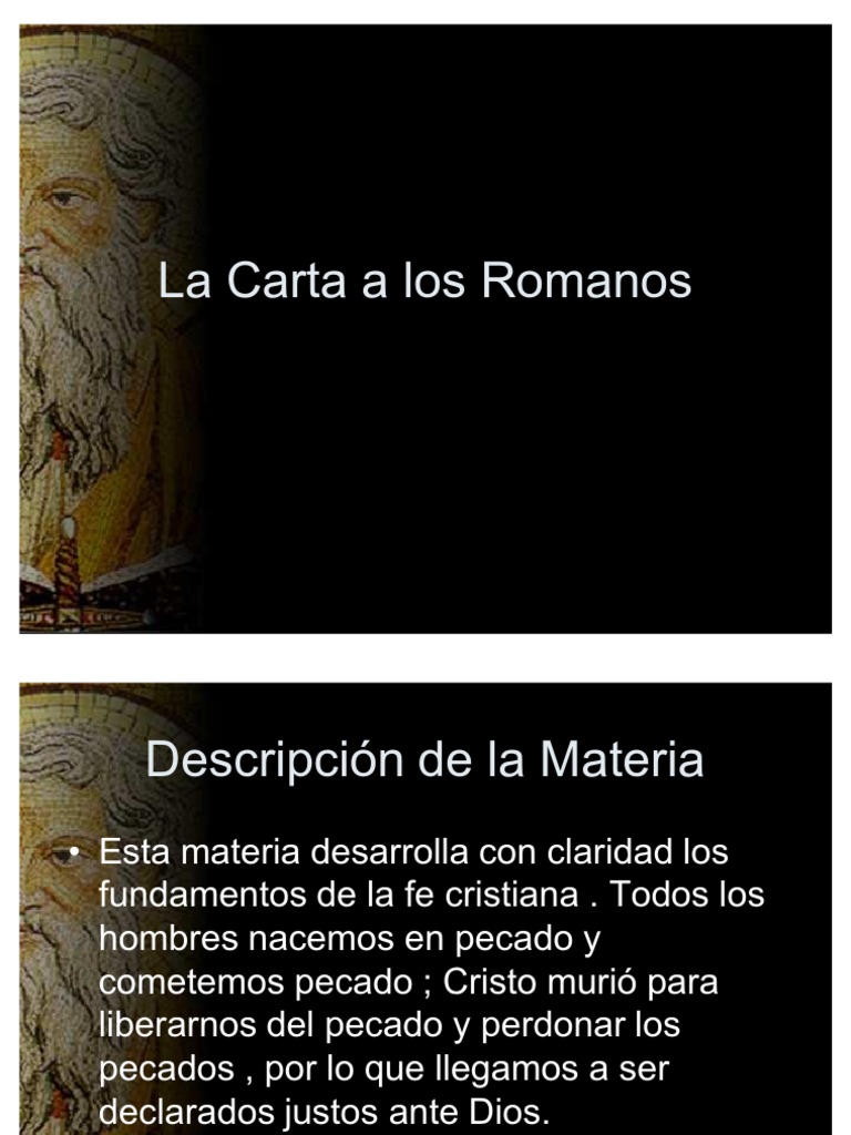 Resumen de la Carta a los Romanos | PDF | Pablo el apóstol | Epístola a ...