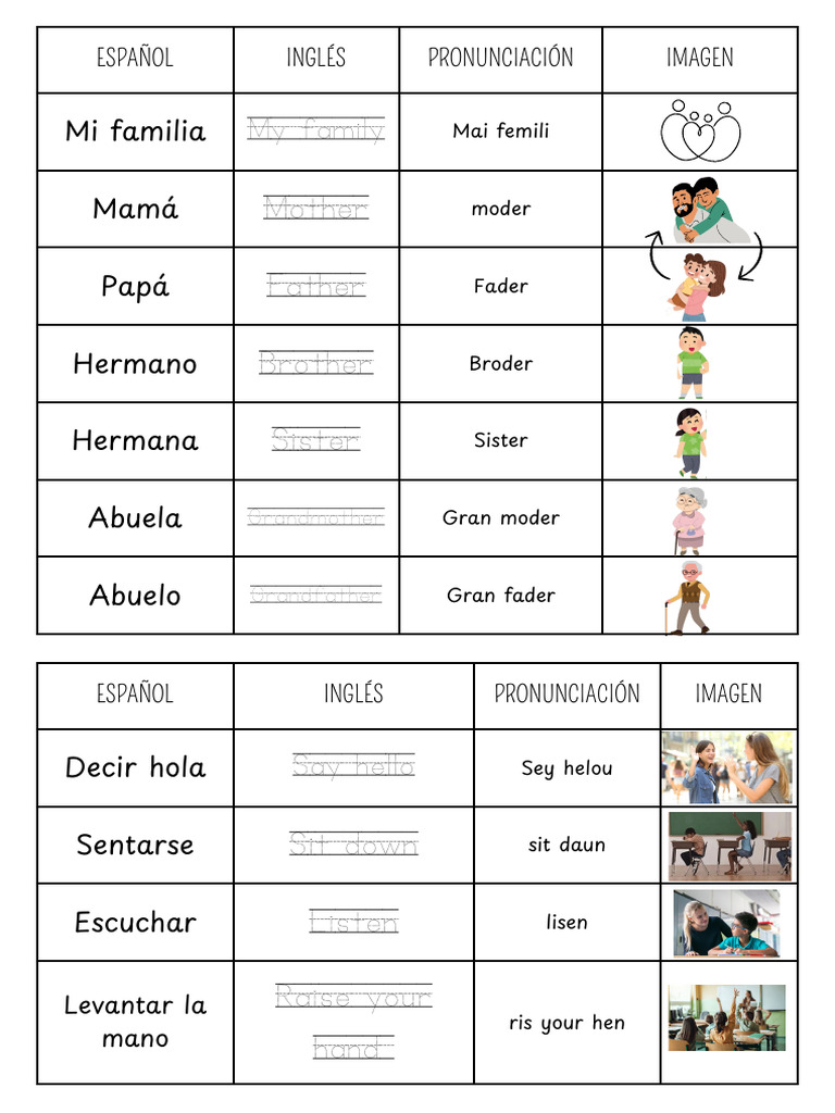 Vocabulario School | PDF