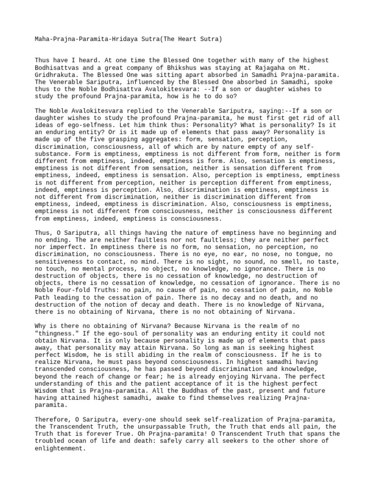 Maha-Prajna-Paramita-Hridaya Sutra (The Heart Sutra) (Long + Short ...