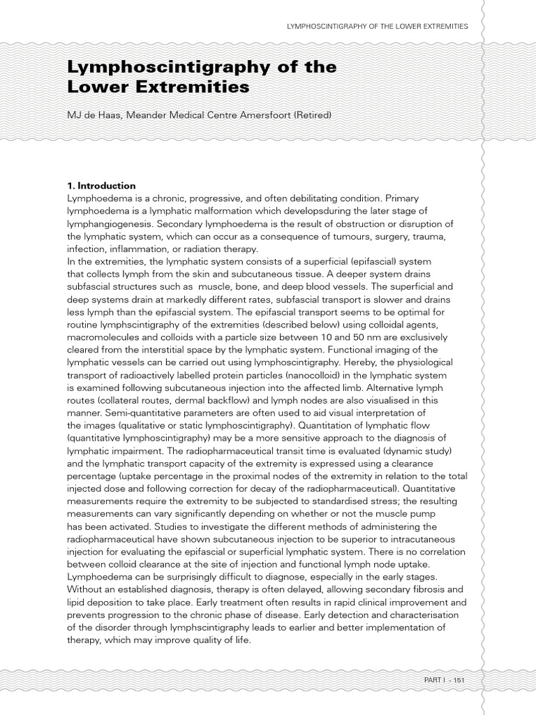 Lymphoscintigraphy of The Lower Extremities | PDF | Lymph | Lymphatic ...