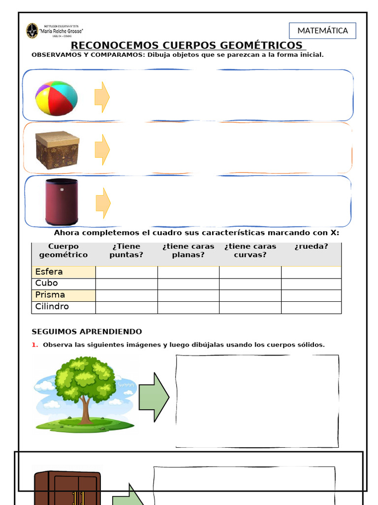 Recoonocemos Cuerpos Cuerpos Geometricos | PDF | Hogar, jardinería y ...