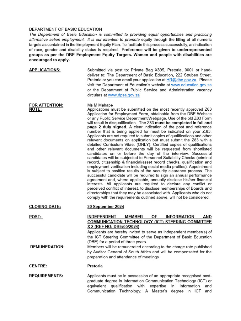 Independent Member of Information and Communication Technology (Ict ...