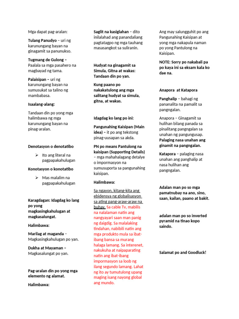 Grade 7 Reviewer | PDF