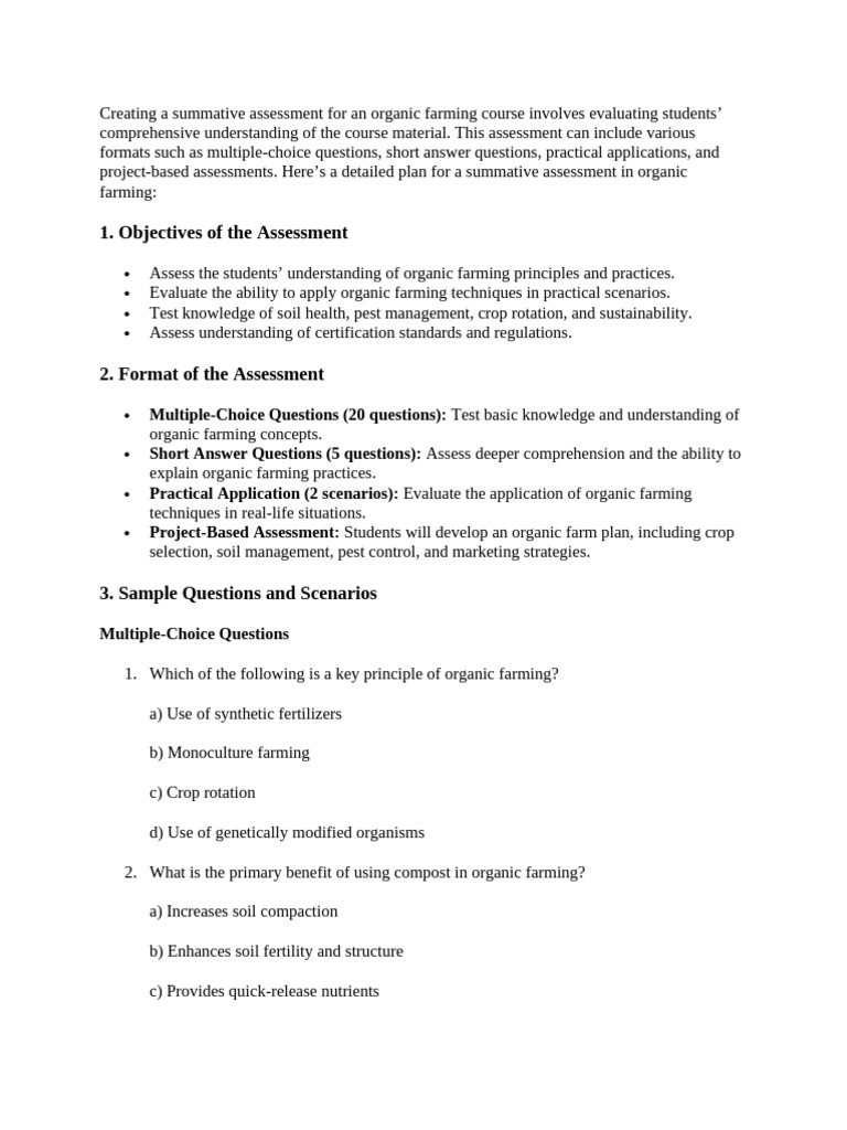 summative assessment | PDF | Organic Farming | Educational Assessment