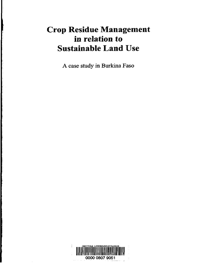 Crop Residue Management - Burkina Faso | PDF | Manure | Agriculture