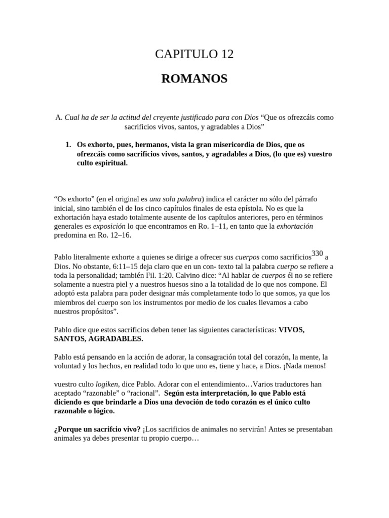 Capitulo 12 | PDF | Pablo el apóstol | Dios