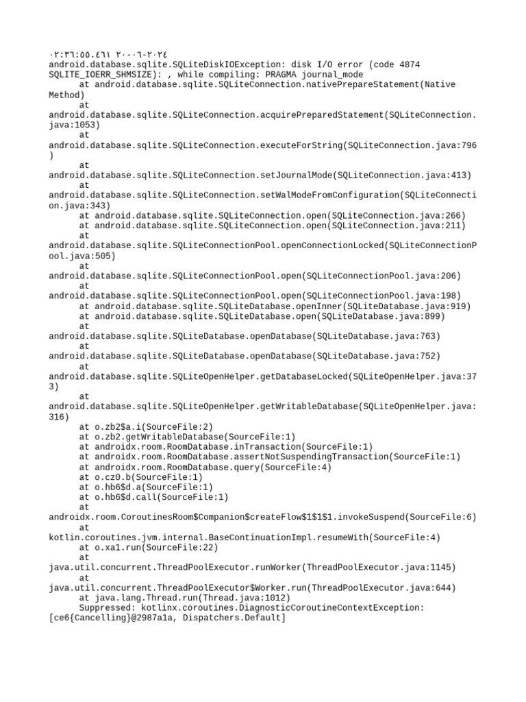 Last Crash Log | PDF | Java (Programming Language) | Databases
