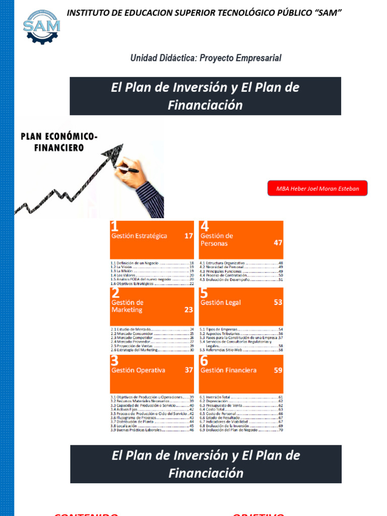 8-9 El Plan de Inversion y El Plan Financiero | PDF