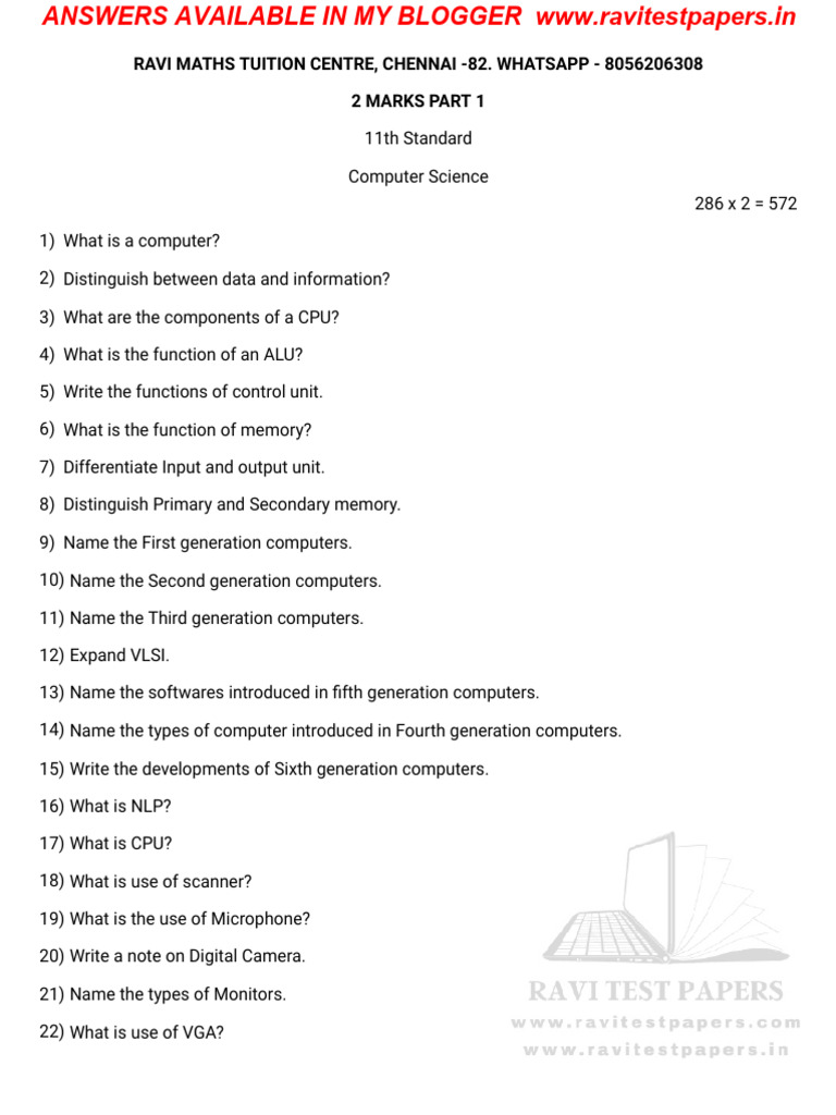 11TH Computer | PDF | Random Access Memory | Binary Coded Decimal