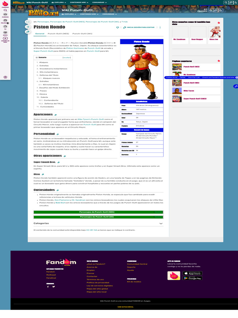 Piston Hondo en Punch-Out!! | PDF | Juego de azar | Videojuego Gameplay