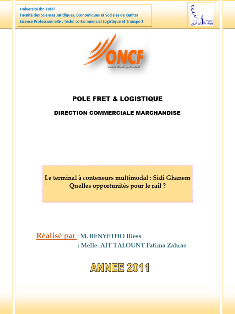 Opportunités du Pôle Fret ONCF Sidi Ghanem | PDF | Port | Logistique