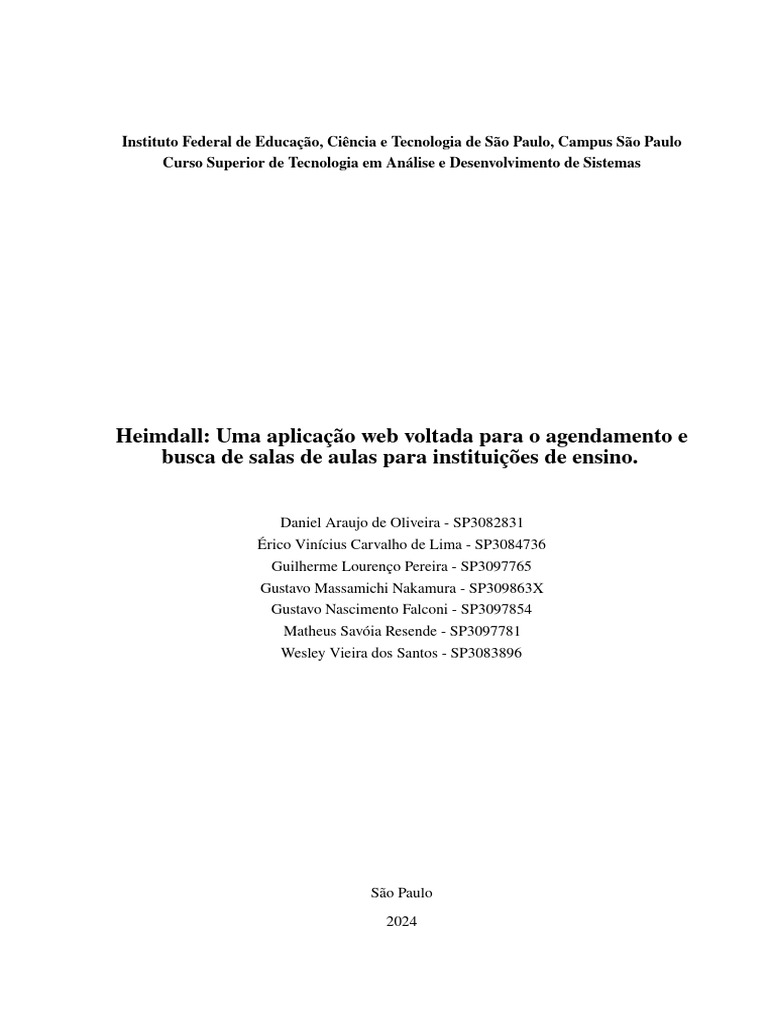 Projeto Heimdall | PDF | Tempo | Aprendizado