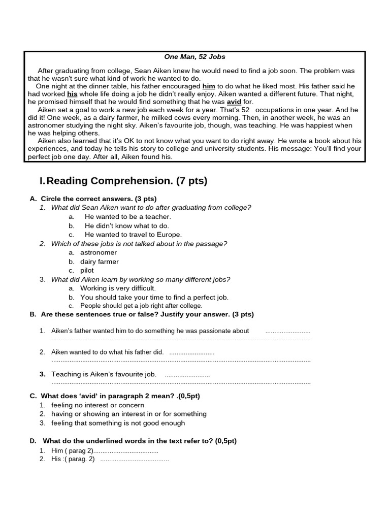 Reading Comprehension | PDF | Dairy