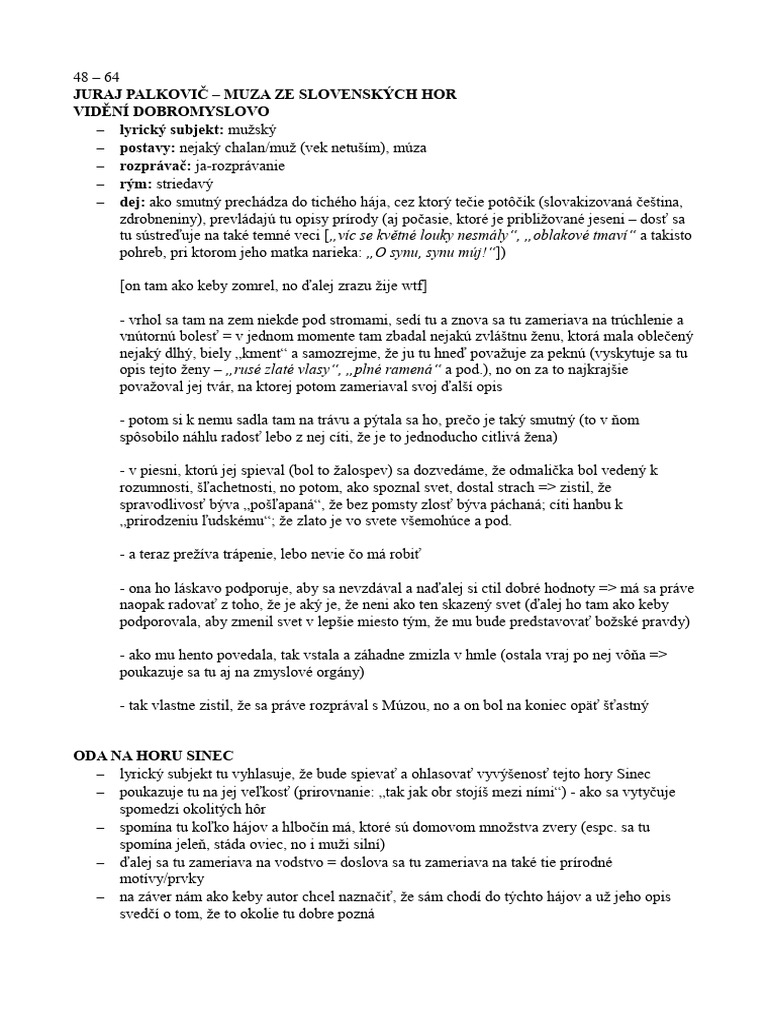 Slovenský Klasicizmus - Poézia | PDF