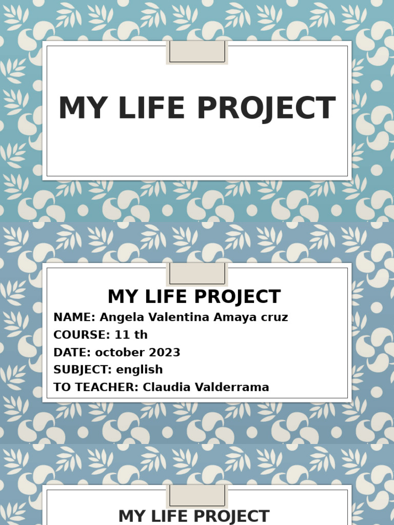 My Life Project | PDF | Career & Growth