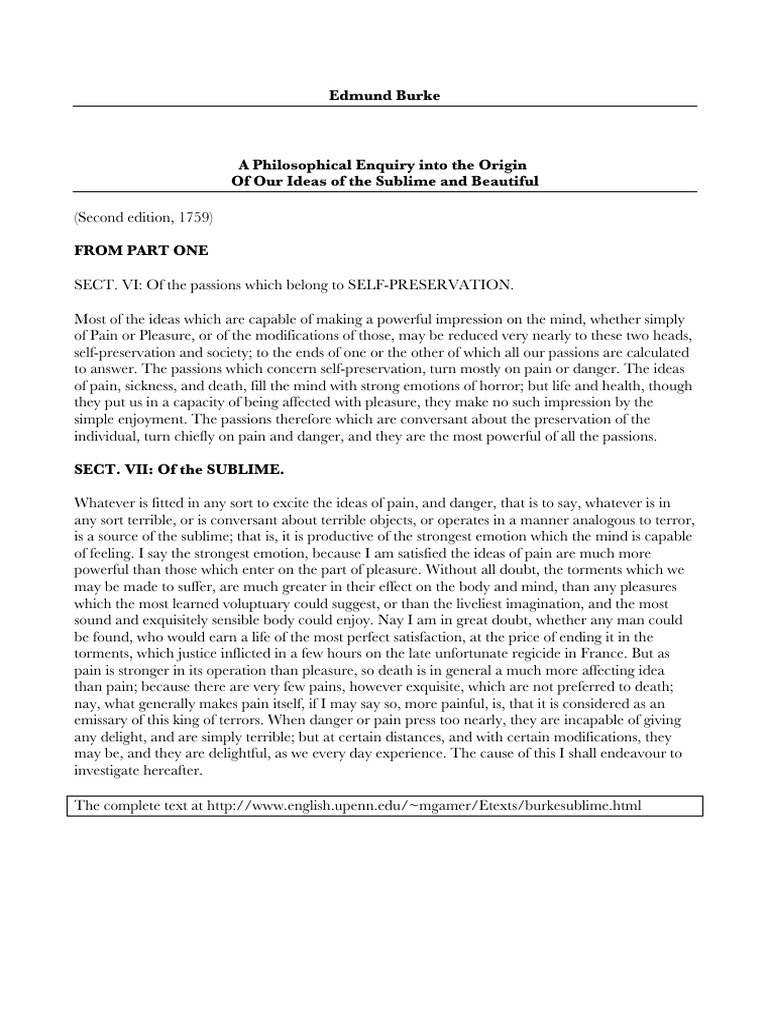 Edmund Burke | PDF | Passion (Emotion) | Pleasure