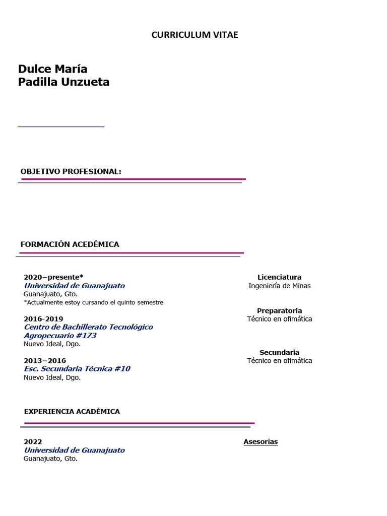 Dulce Padilla CV-3594 | PDF | Negocios