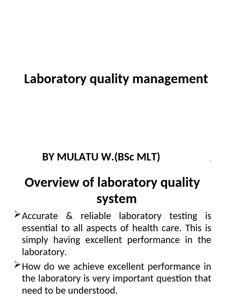 12 Essentials of Laboratory Quality Management | PDF | Quality ...