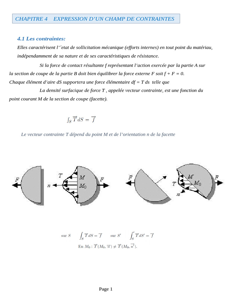 Chapitre5.expression Dun Champ de Contraintes | PDF | Sciences ...