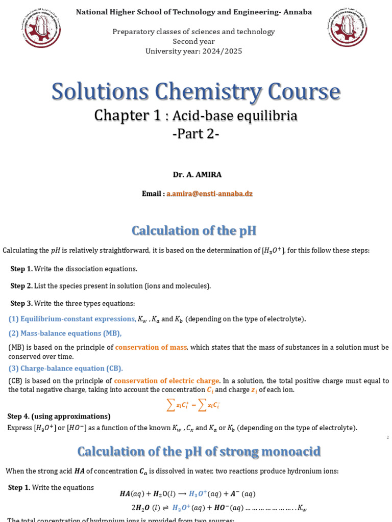Chapter 1-Part 2 | PDF | Ph | Acid
